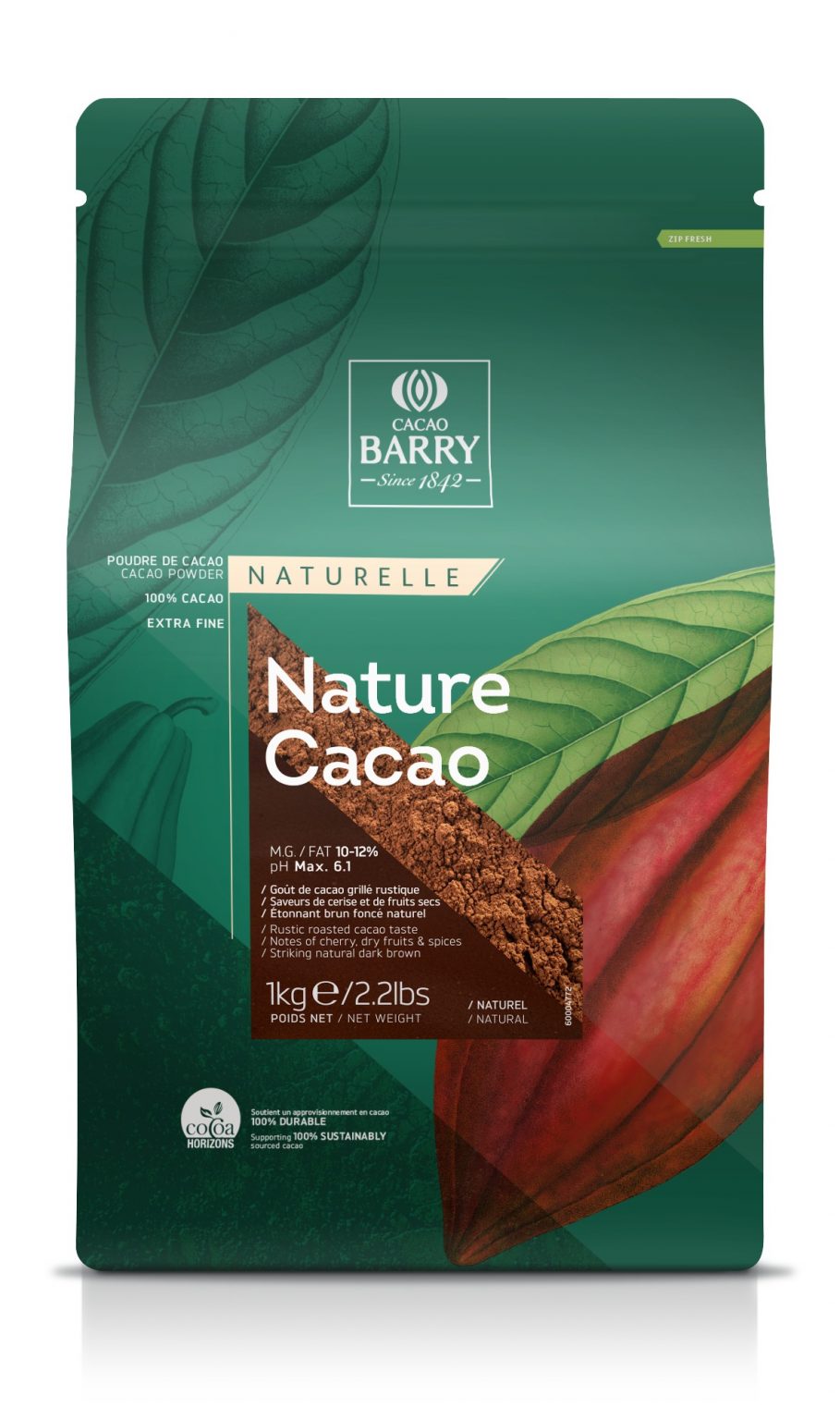 Cacao Barry Nature Cacao 100% kakaopulver, 1 kg - BakBoden.se